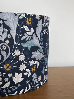 Dark Blue Floral Lampshade – Purplecatshandmade